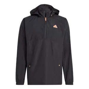 Adidas Hooded Windbreaker Jacket - Black