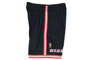 Mitchell & Ness Miami Heat 1996-97 Road Swingman Shorts - Black/red
