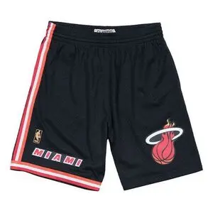 Mitchell & Ness Miami Heat 1996-97 Road Swingman Shorts - Black/red