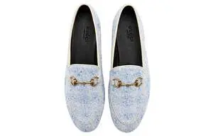 Gucci Jordaan Tweed Loafers - Blue