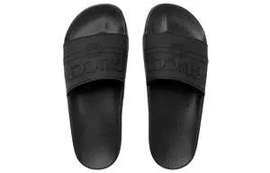 Gucci Embossed Logo Rubber Slides - Black