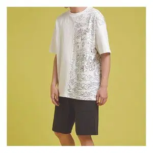 CONVERSE Flame Pattern Logo Casual Short Sleeve - White