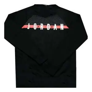 JORDAN Graphic Crew Long Sleeve T-shirt - Black