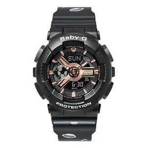 Casio Baby-g Analog-digital Watch With Rose Gold Accents - Black