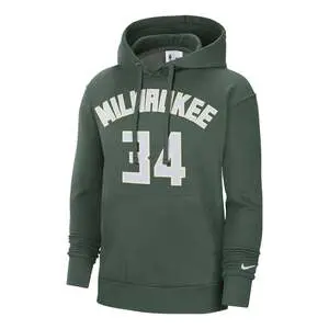 Nike X Nba Milwaukee Bucks Giannis Antetokounmpo 34 Essential Pullover Fleece Hoodie - Green