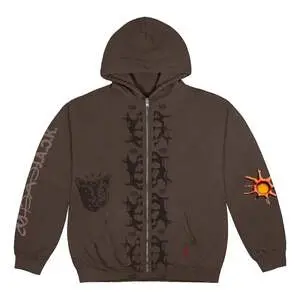 TRAVIS SCOTT Reverse Dog Zip Up Hoodie - Brown