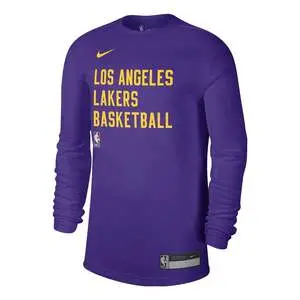 Nike X Nba Los Angeles Lakers Long Sleeve Training T-shirt - Purple