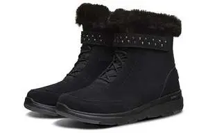 Sketchers Winter Boots With Fur Trim And Studded Detail