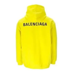 Balenciaga Medium Fit Logo Hoodie - Yellow