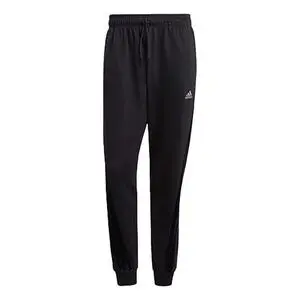 Adidas Velvet Pant M Sports Training Splicing Bundle Feet Knit Long Pants - Black