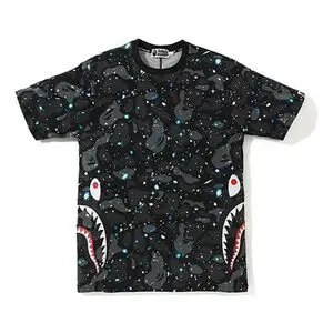 A BATHING APE Space Camouflage Side Shark T-shirt - Black