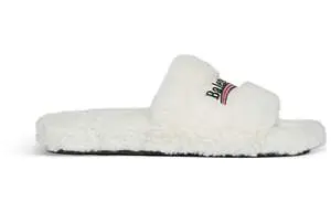 Balenciaga Furry Slides - White