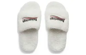 Balenciaga Furry Slides - White