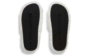 Balenciaga Furry Slides - White