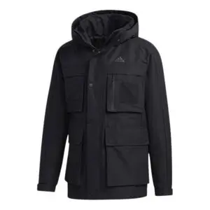 Adidas 3-in-1 Detachable Hood Down Jacket With Multiple Pockets - Black