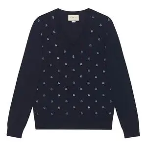 Gucci Jacquard-motif V-neck Jumper