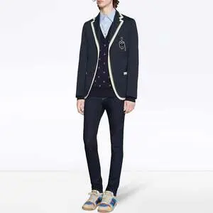 Gucci Jacquard-motif V-neck Jumper