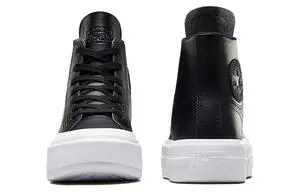 CONVERSE Chuck Taylor All Star Cruise Hi Platform Trainers In Leather - Black