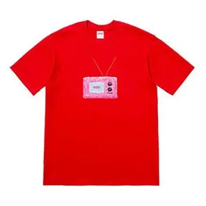 Supreme Ss18 Tv Tee Printing Short Sleeve - Red
