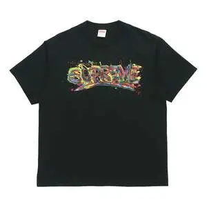 Supreme Ss20 Week 1 Paint Logo Tee Logo Tee - Black