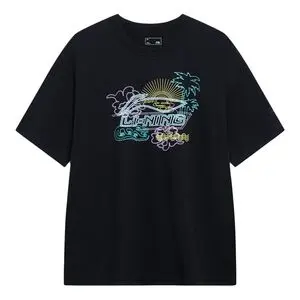 LI-NING Graphic T-shirt 'black - Black/multi-color