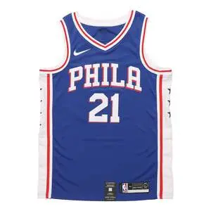 Nike Philadelphia 76ers Joel Embiid No. 21 Jersey - Blue