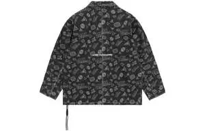LI-NING Full Print Washed Denim Jacket