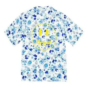 Drew House Rayon Camp Shirt 'blue - Blue/white