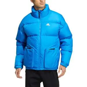 Adidas Puffer Jacket With Logo And Stripes - Default Colorway