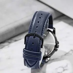 Casio Classic Analog Watch With Leather Strap - Blue