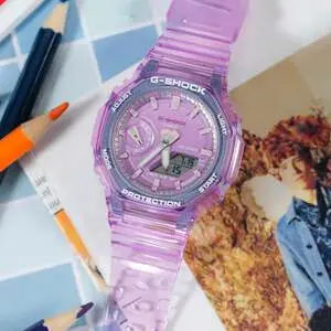Casio G-shock Analog-digital Watch - Translucent Purple