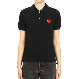 Play Comme Des Garcon Emblem Polo Shirt - Black