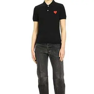 Play Comme Des Garcon Emblem Polo Shirt - Black