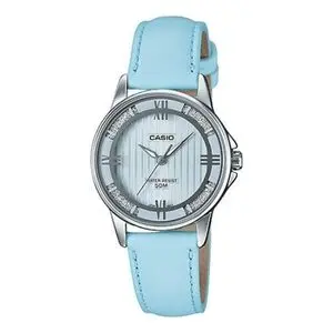 Casio Casio Analog Quartz Leather Strap Watch Blue