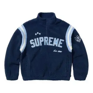 Supreme Arc Half Zip Fleece Pullover Jacket - Navy