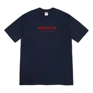 Supreme Ss20 Week 1 Shop Tee Classic Logo Short Sleeve Navy - Blue