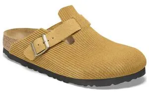 BIRKENSTOCK Boston Suede Embossed Clogs - Tan