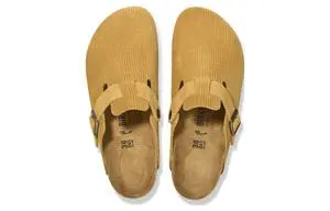 BIRKENSTOCK Boston Suede Embossed Clogs - Tan