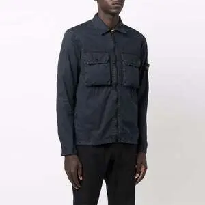 Stone Island 2 Pocket Brushed Cotton Shirt Jacket