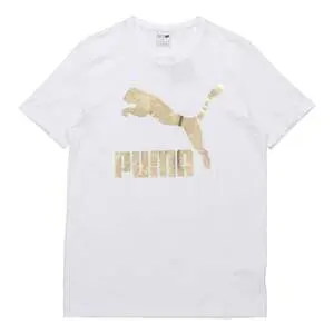 PUMA Logo Printed Short Sleeve Tee - White