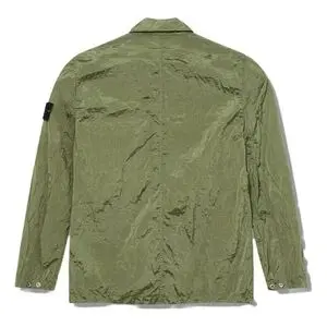 Stone Island Zip Up Jacket With Compass Patch - Sage