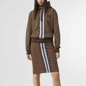Burberry Monogram Print Cotton Hoodie - Brown