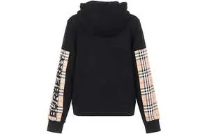 Burberry Checked Plaid Sleeve Cardigan Hoodie