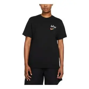 Nike Logo Printing Round Neck Short Sleeve Black
