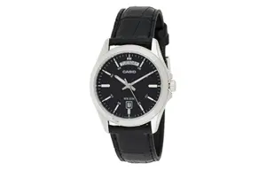 Casio Analog Watch With Leather Strap