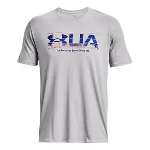 Under Armour Training Graphics T-shirt 'grey - Grey/blue/orange