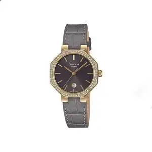 Casio Sheen Water Resistant Watch With Leather Strap