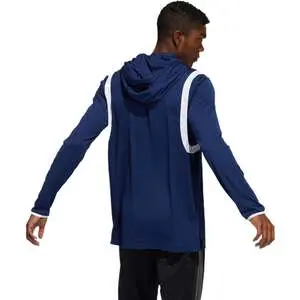 Adidas Logo Long Sleeve Button Detail Hoodie