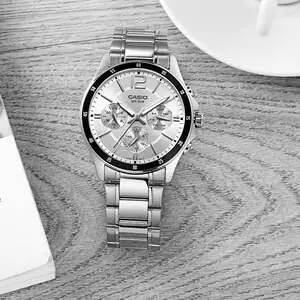 Casio Stainless Steel Analog Watch With Water Resistance