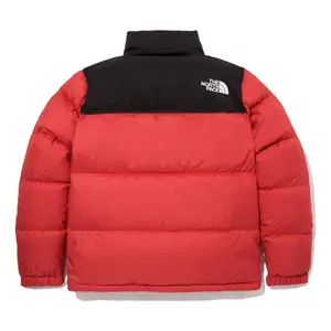 The North Face Puffer Jacket With Stand Collar - Red/black